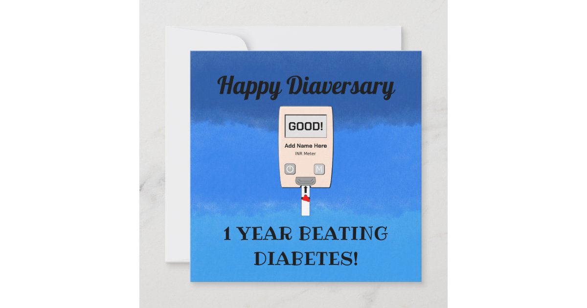 Happy Diaversary Beating Diabetes Card | Zazzle