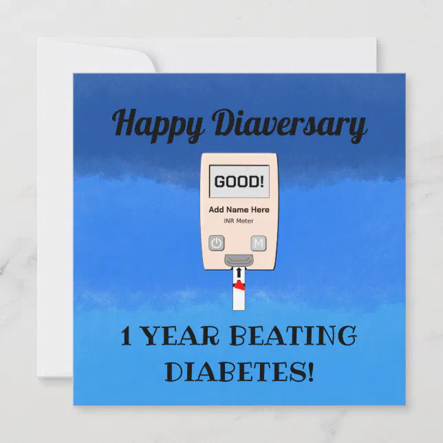 Happy Diaversary Beating Diabetes Card | Zazzle