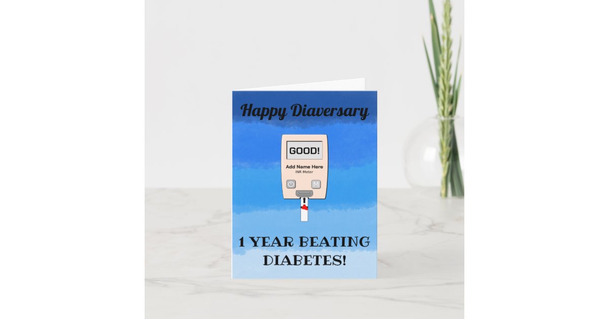 Happy Diaversary Beating Diabetes Card | Zazzle