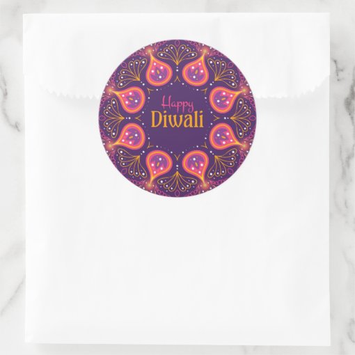 Happy Diwali Classic Round Sticker | Zazzle