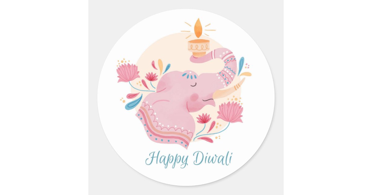 Happy Diwali Classic Round Sticker | Zazzle