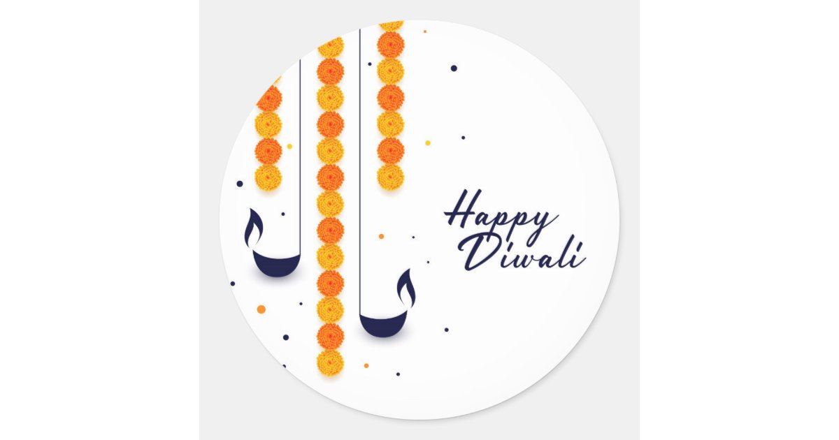 Happy Diwali Classic Round Sticker | Zazzle
