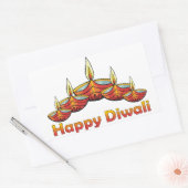 Happy Diwali Deepas Rectangular Sticker | Zazzle