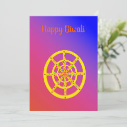 Happy Diwali Greeting Diya Chakra Holiday Card | Zazzle