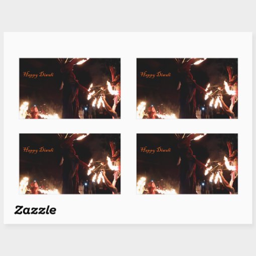 Happy Diwali Rectangle Stickers, Glossy Rectangular Sticker | Zazzle