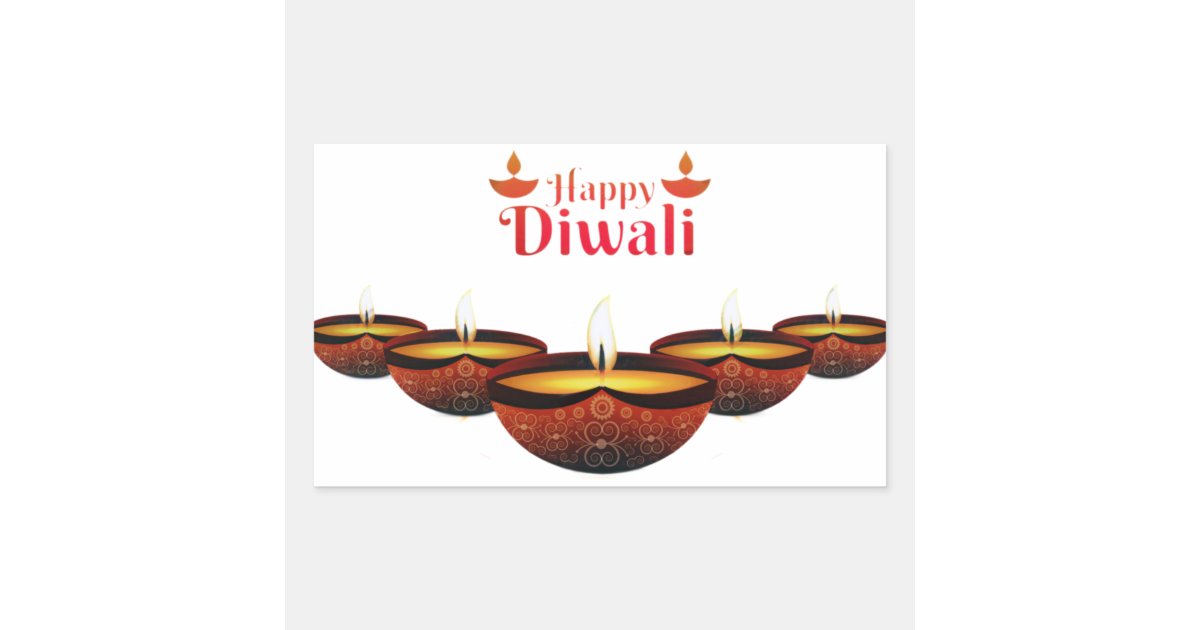 Happy Diwali Rectangular Sticker | Zazzle