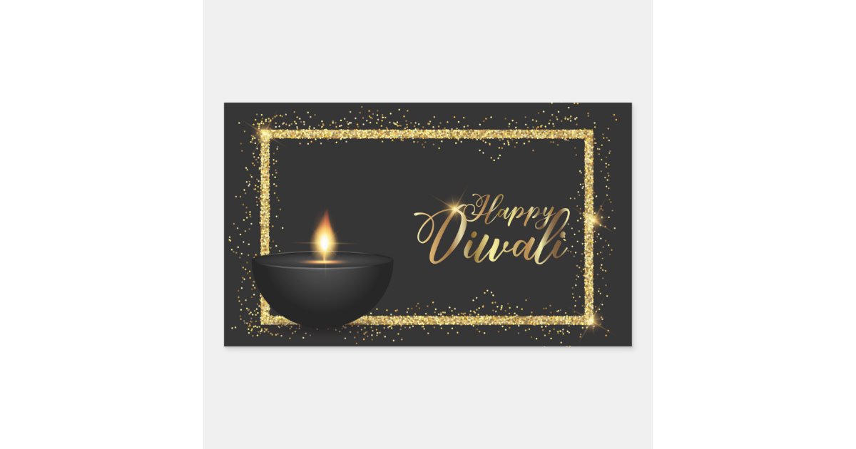 Happy Diwali Rectangular Sticker | Zazzle