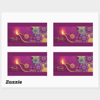 Happy Diwali Rectangular Sticker | Zazzle