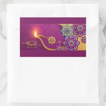 Happy Diwali Rectangular Sticker | Zazzle