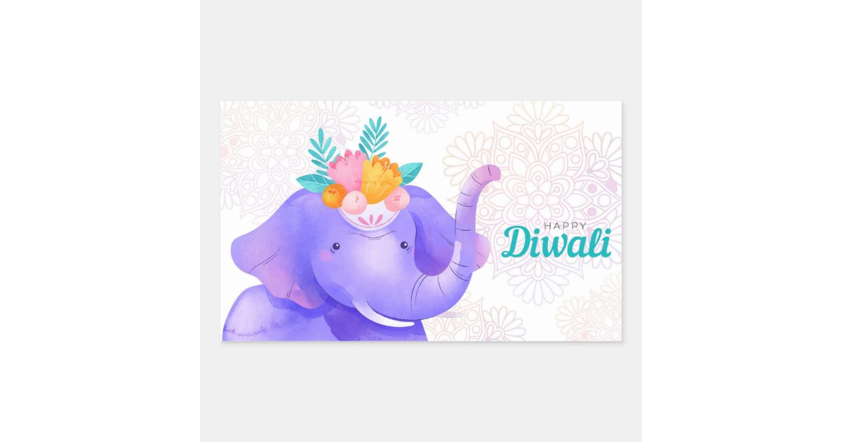 Happy Diwali Rectangular Sticker | Zazzle