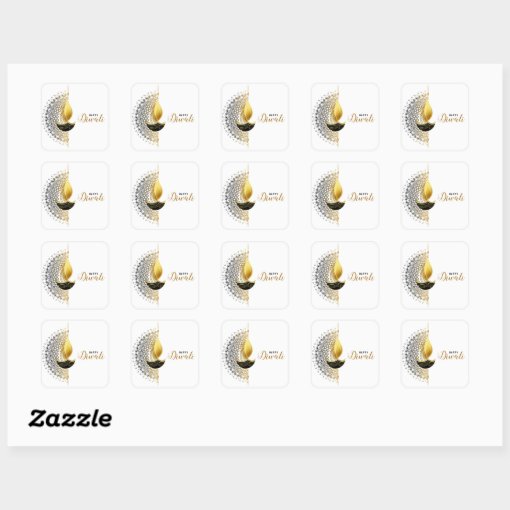 Happy Diwali Square Sticker | Zazzle