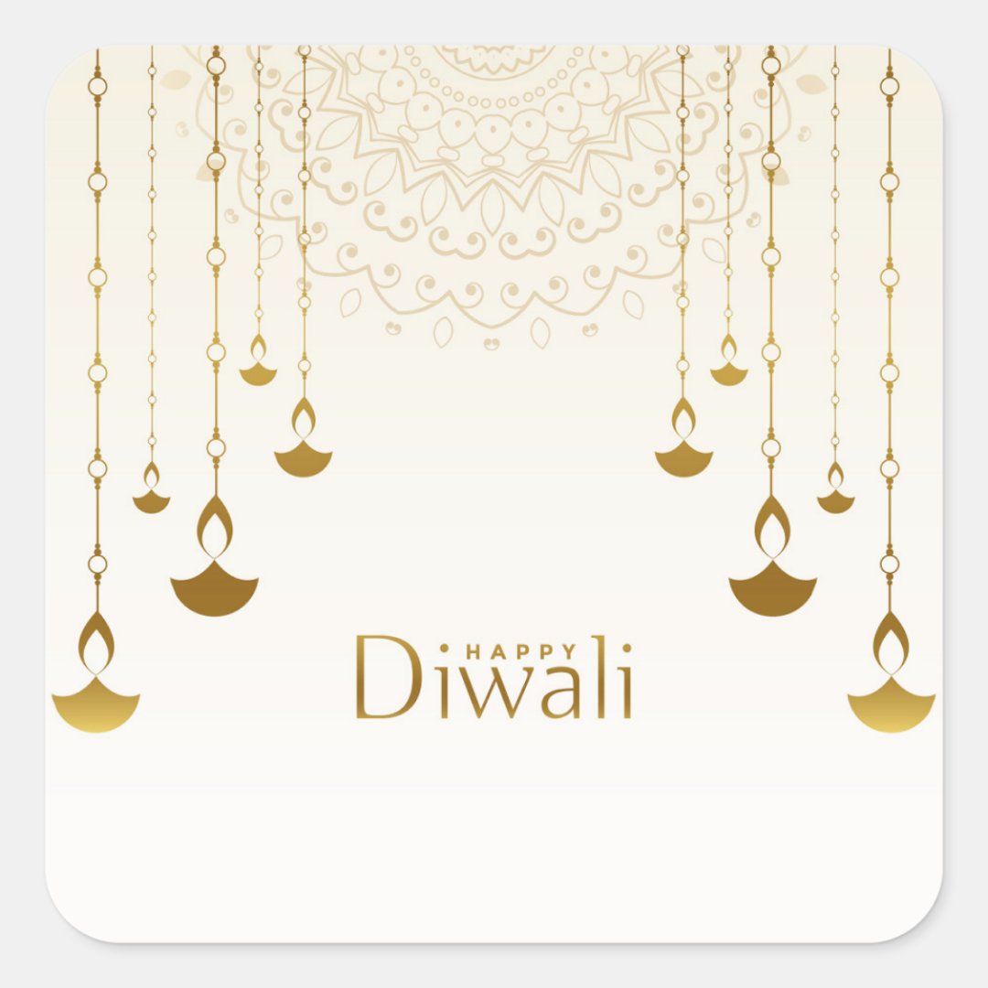 Happy Diwali Square Sticker | Zazzle