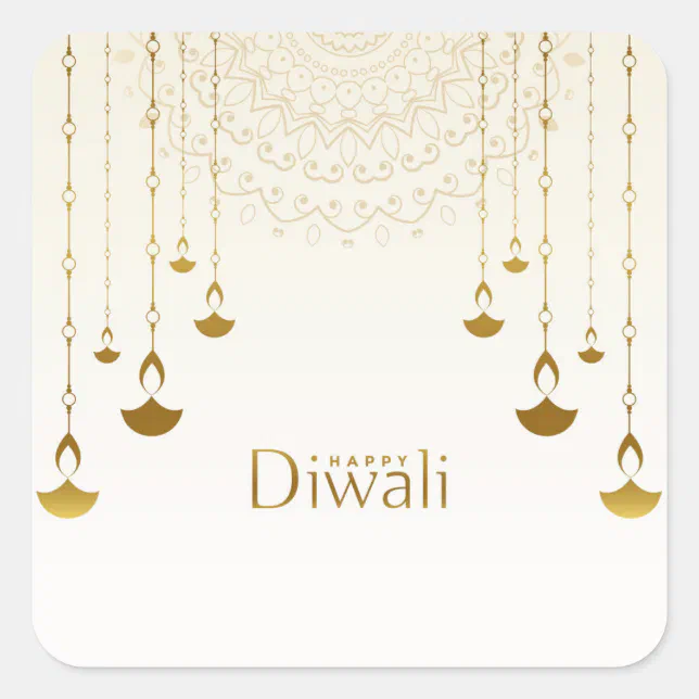 Happy Diwali Square Sticker | Zazzle