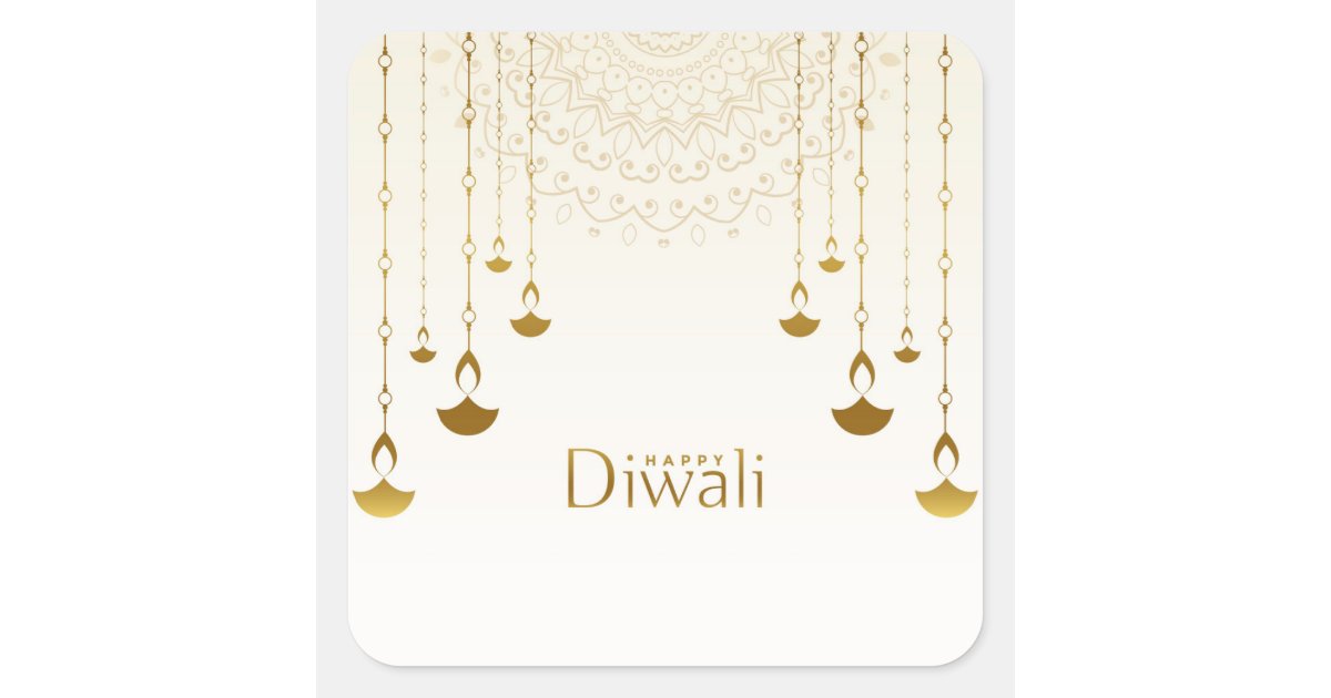 Happy Diwali Square Sticker | Zazzle