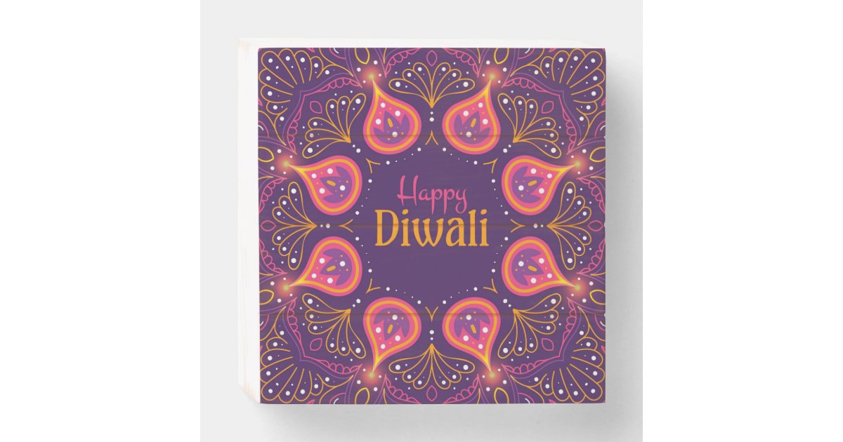 Happy Diwali Wooden Box Sign | Zazzle