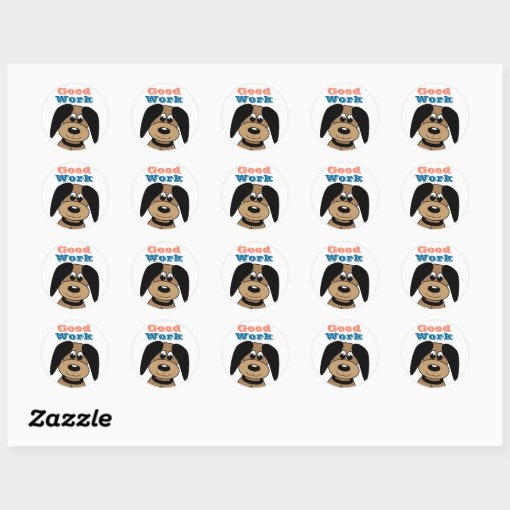 Happy Dog Classic Round Sticker | Zazzle