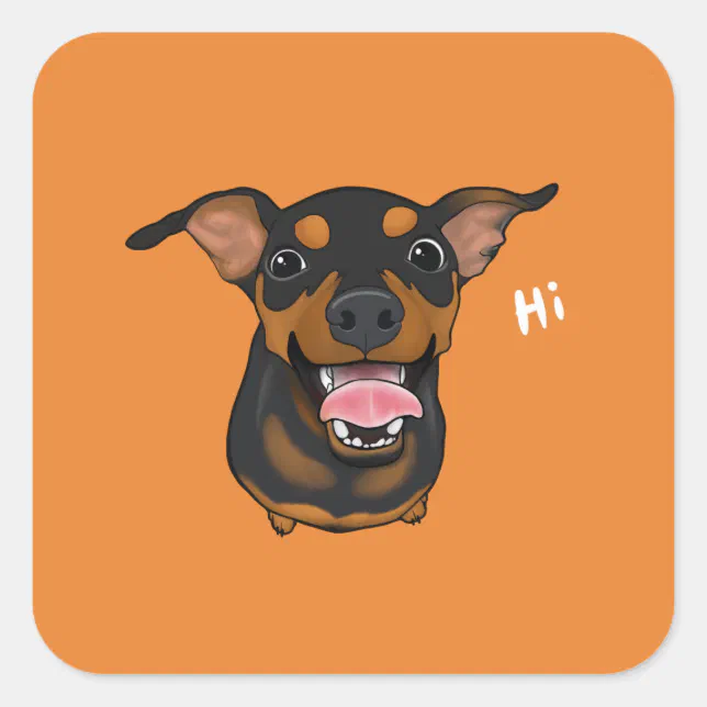 Happy Dog Min Pin Miniature Pinscher Sticker | Zazzle