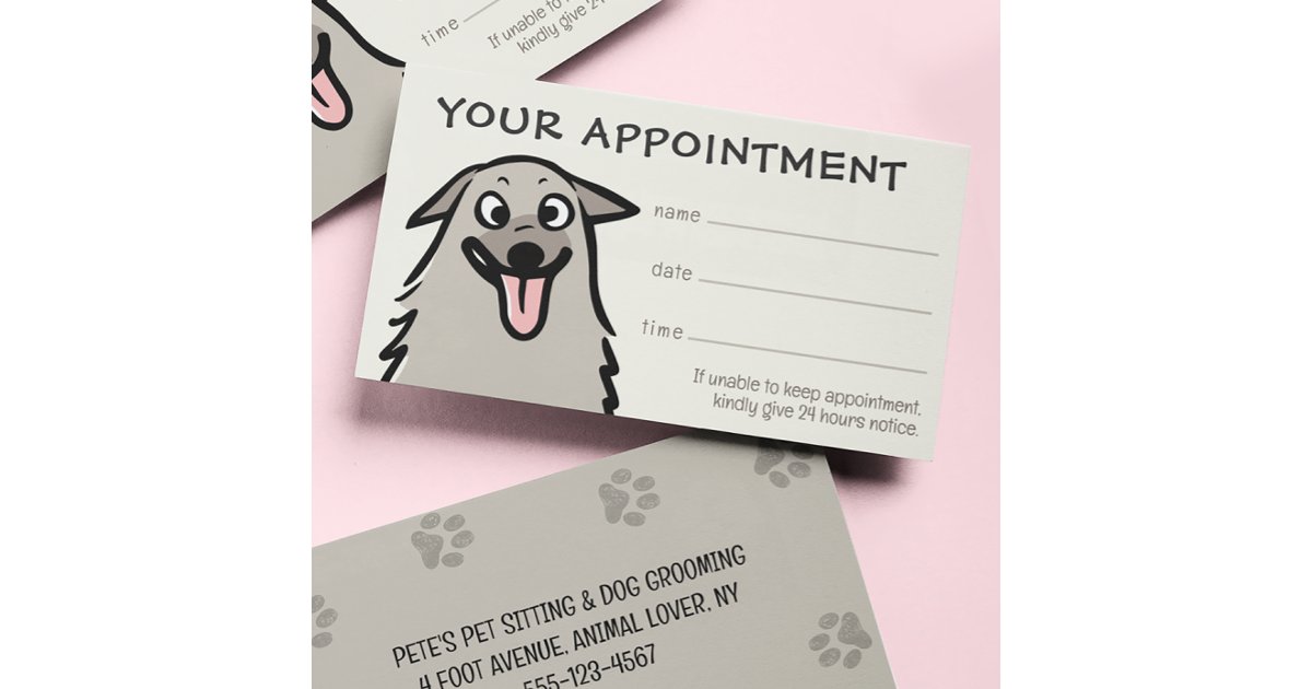 Happy Dog Pet Care Appointment Reminder Business Card | Zazzle