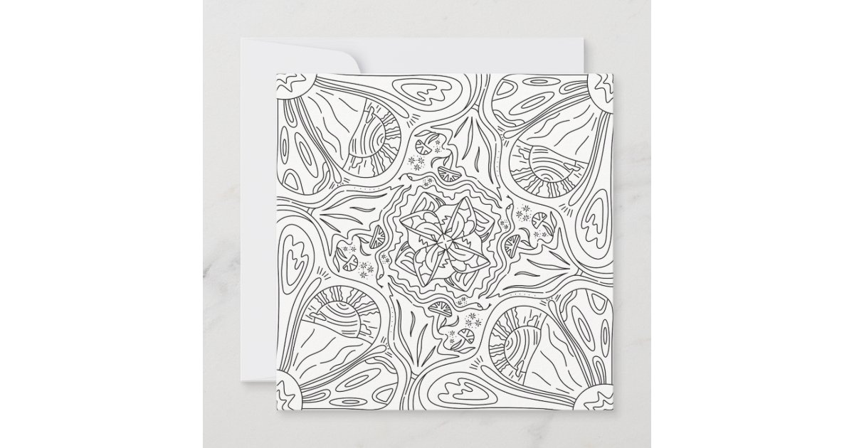 Happy Doodles: Sunny Day Coloring Card For Kids | Zazzle