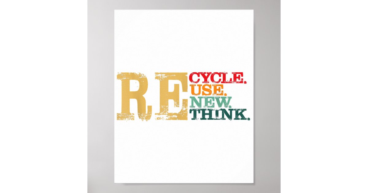 Happy Earth Day Recycle Reuse Renew Rethink Earth Poster | Zazzle