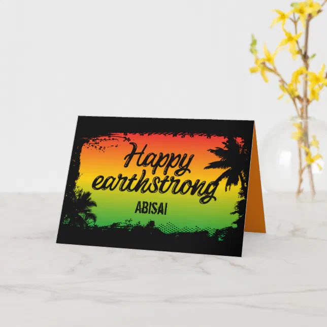 Happy Earthstrong Rasta Birthday Greeting Card | Zazzle