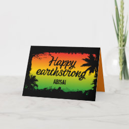 Happy Earthstrong Rasta Birthday Greeting Card | Zazzle