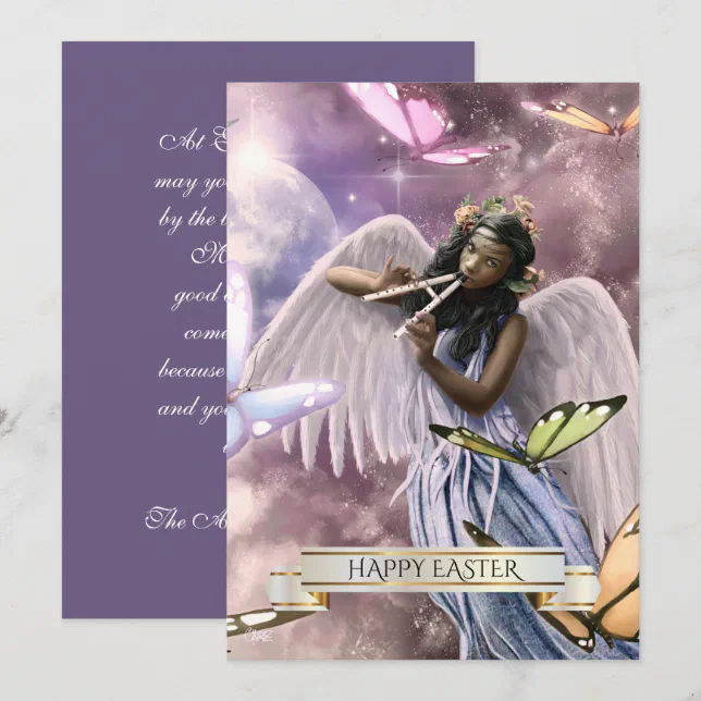Happy Easter.Angel with Butterflies Cards | Zazzle