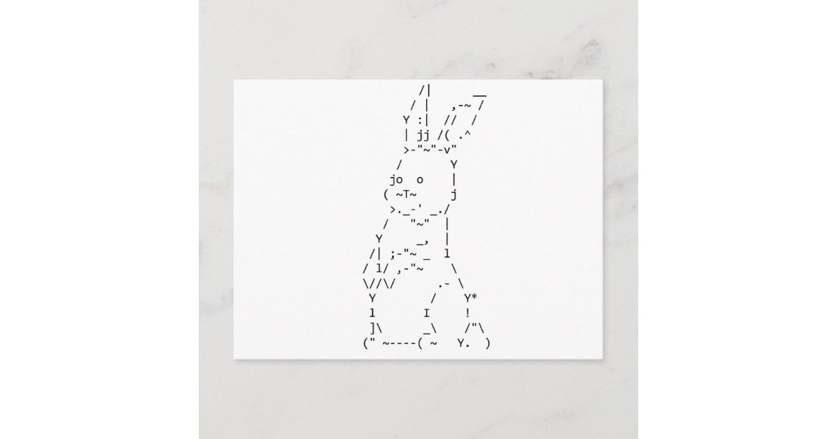 Happy Easter ASCII Bunny Art Holiday Postcard | Zazzle.com