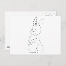 Happy Easter ASCII Bunny Art Holiday Postcard | Zazzle