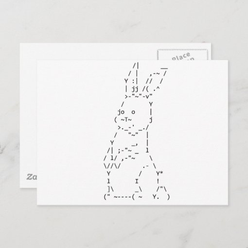 Happy Easter ASCII Bunny Art Holiday Postcard | Zazzle