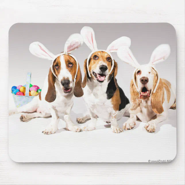 Happy Easter Basset Mousepad | Zazzle