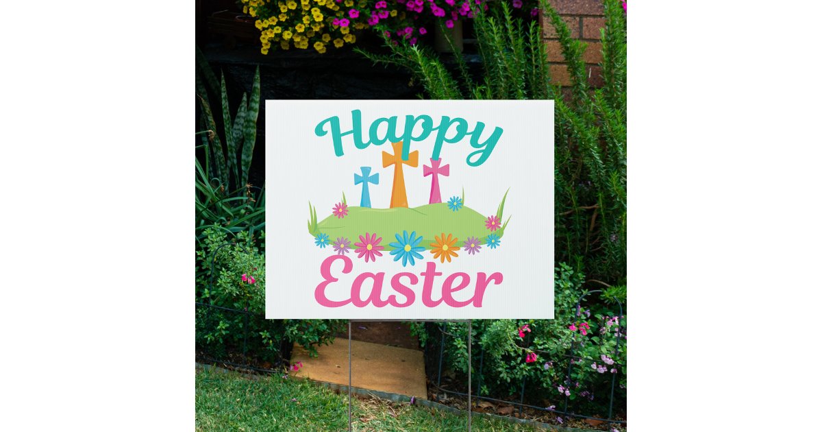 Happy Easter Beautiful Religious Church Yard Sign | Zazzle