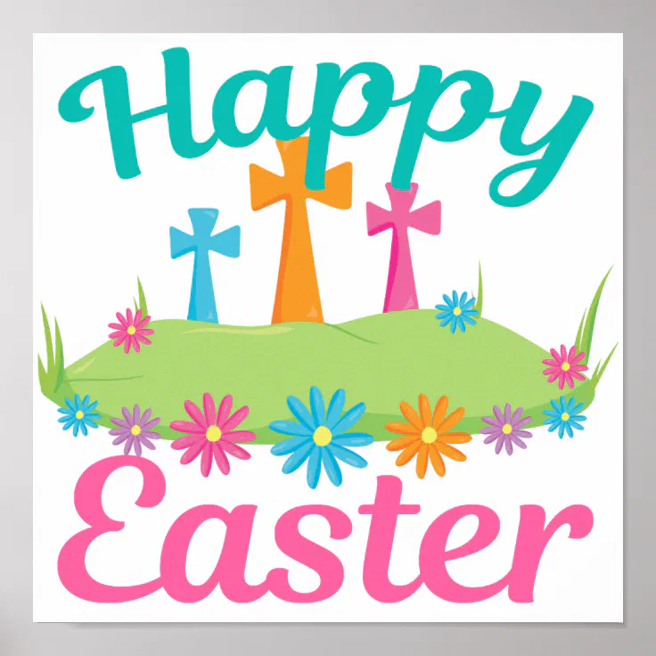 Happy Easter Beautiful Religious Poster | Zazzle