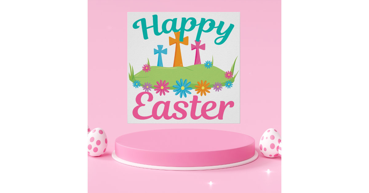 Happy Easter Beautiful Religious Poster | Zazzle