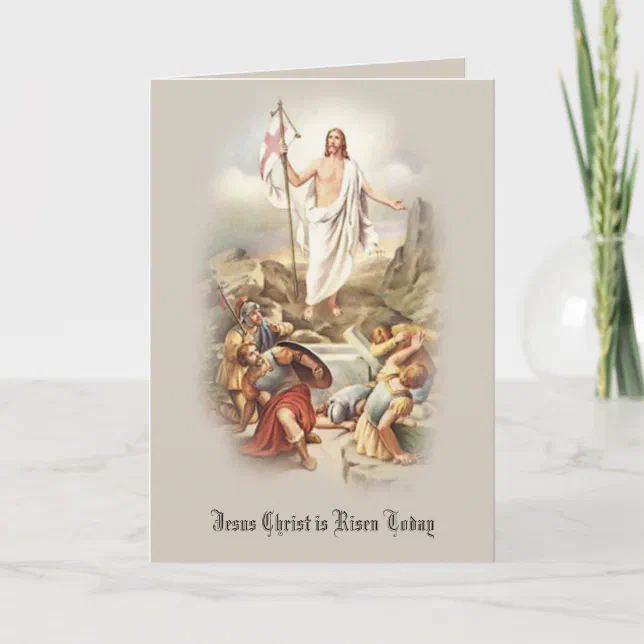Happy Easter Blessings Prayer Resurrection Vintage Holiday Card | Zazzle