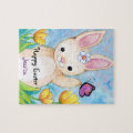 Happy Easter Bunny Child's Name Jigsaw Puzzle | Zazzle