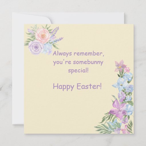 Happy Easter Bunny in Watercolor Flowers | Zazzle