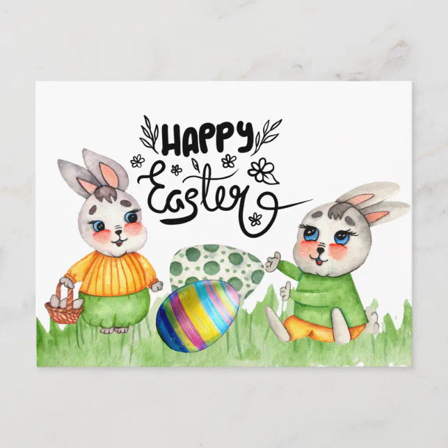 Happy Easter Bunny Postcard | Zazzle