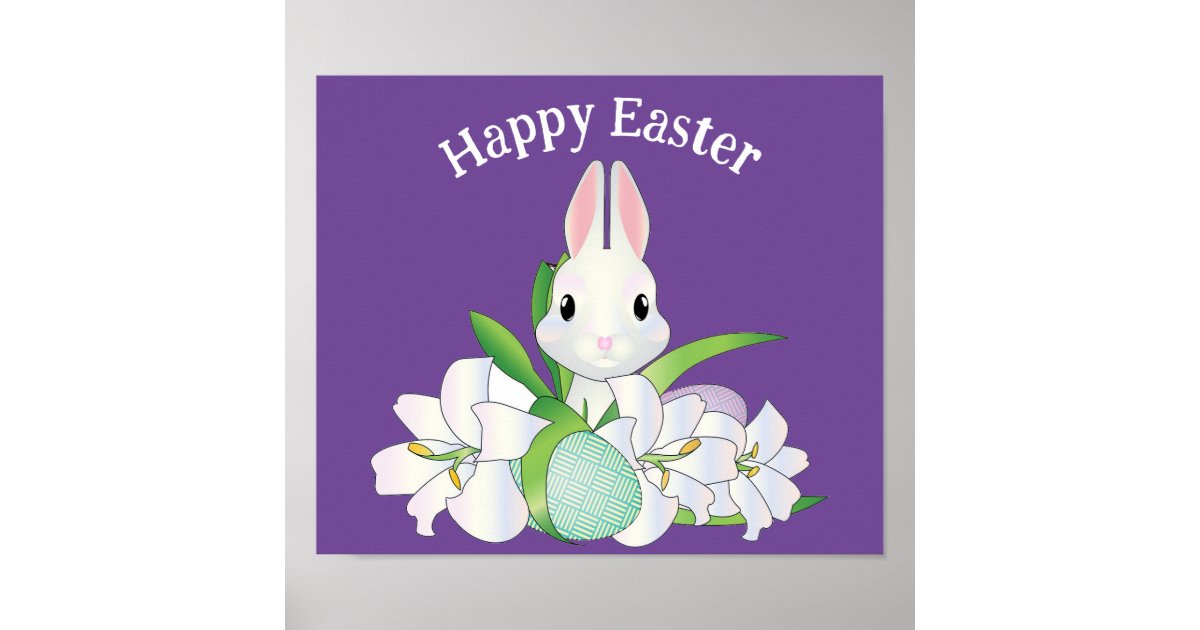 Happy Easter Bunny Poster | Zazzle