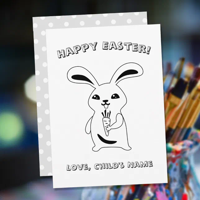 Happy Easter Bunny Rabbit Coloring Page | Zazzle