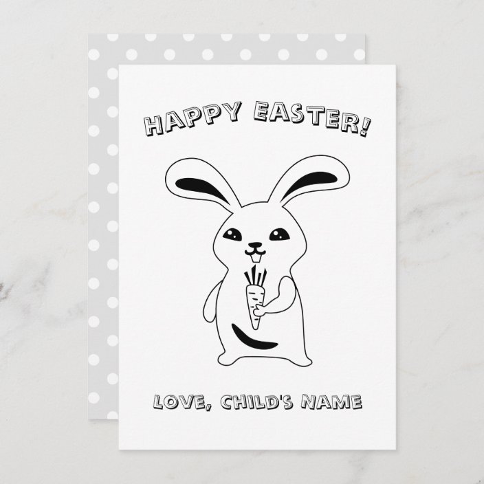 Happy Easter Bunny Rabbit Coloring Page | Zazzle.com