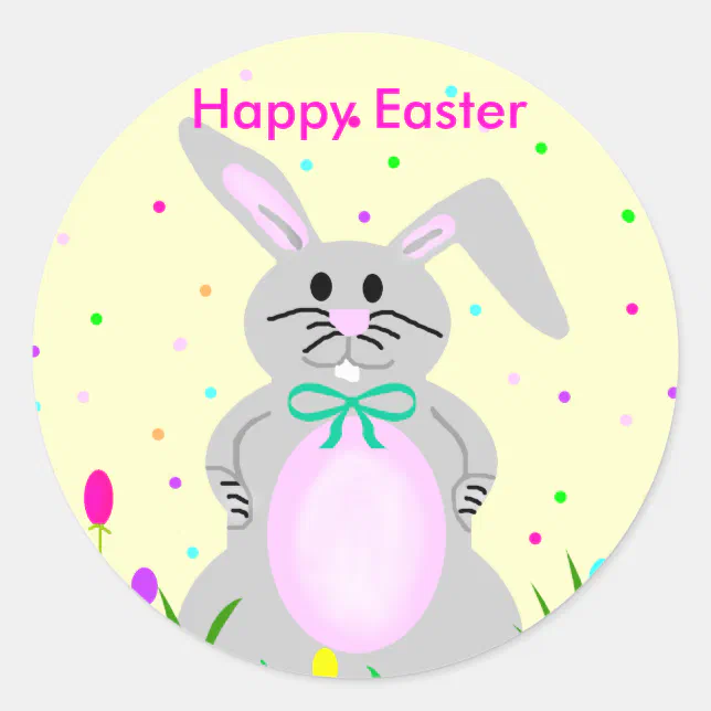 Happy Easter Bunny template stickers | Zazzle