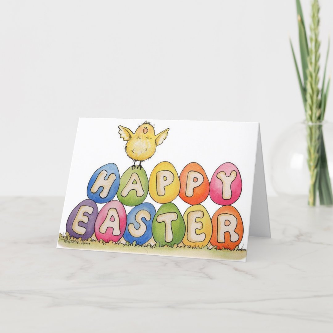 Happy Easter Card - Happy Chick | Zazzle