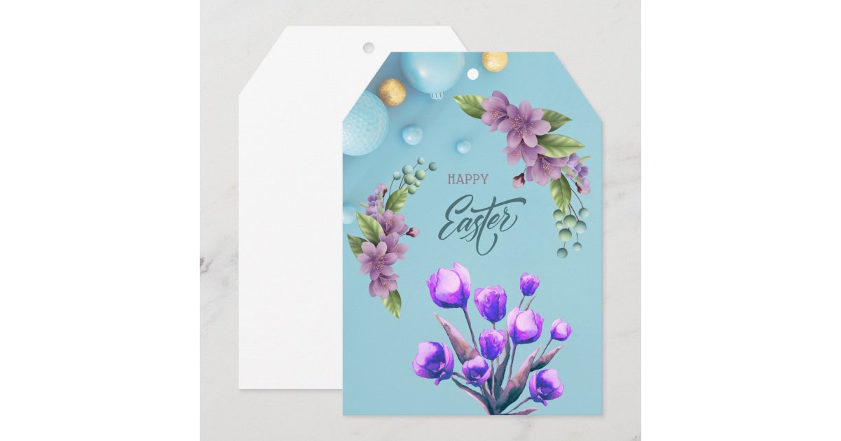 Happy Easter cardto attach to your flowers Thank You Card | Zazzle