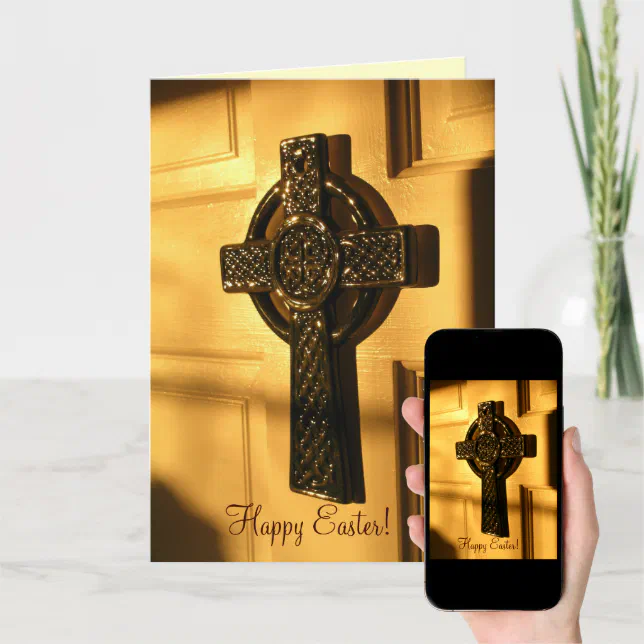 Happy Easter Celtic Cross card | Zazzle