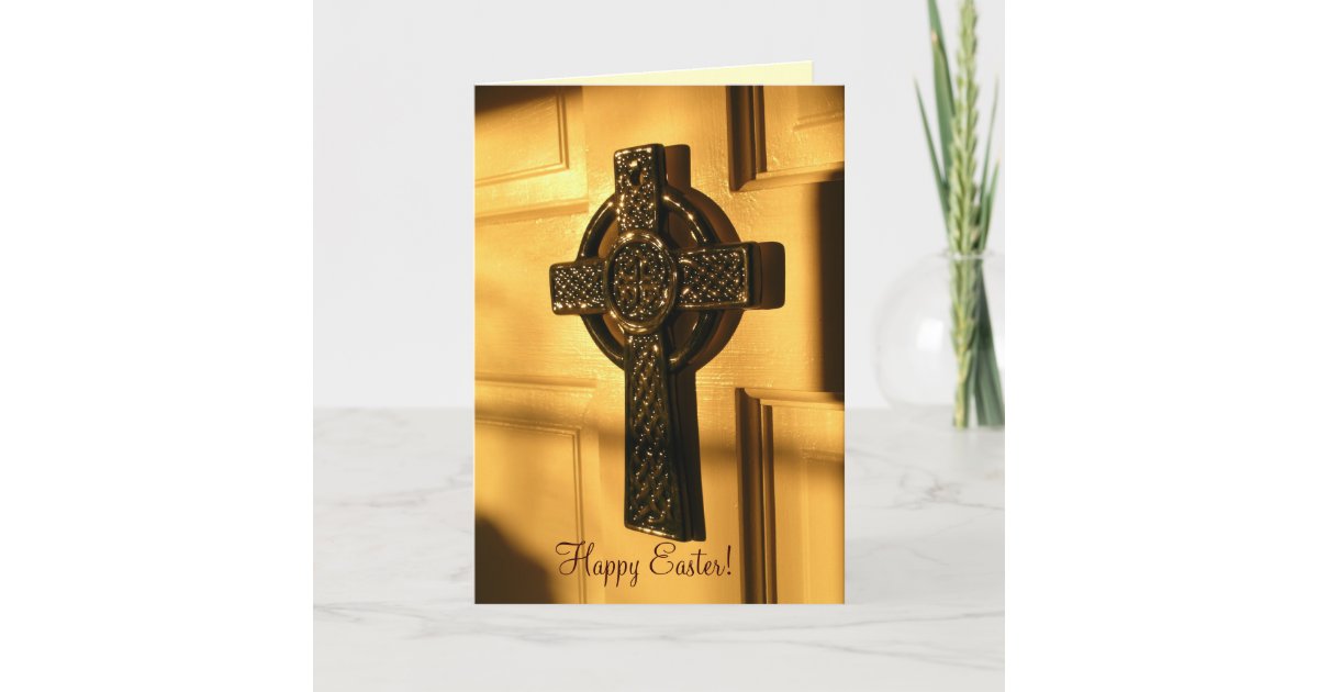 Happy Easter Celtic Cross card | Zazzle