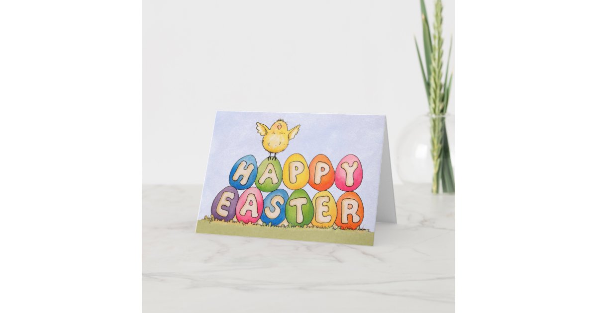 Happy Easter Chick - Greeting Card | Zazzle