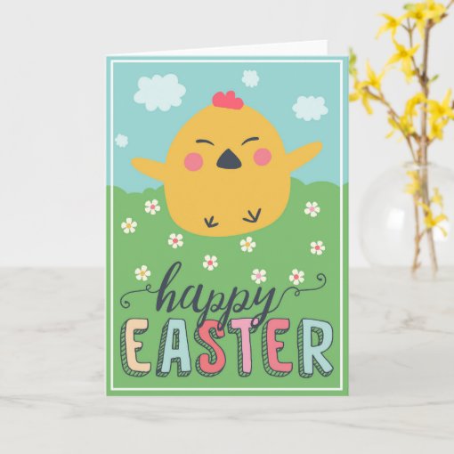 Happy Easter chick holiday card | Zazzle