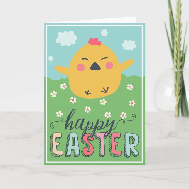 Happy Easter chick holiday card | Zazzle