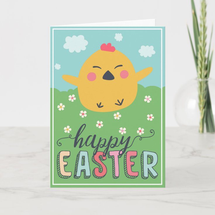 Happy Easter chick holiday card | Zazzle